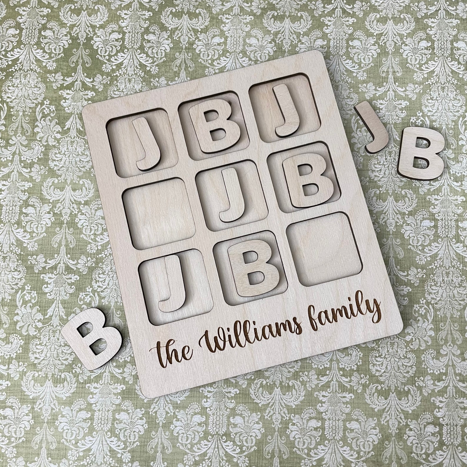 Personalized Tic Tac Toe, Choose Letters & Engraving, XO Initials ...