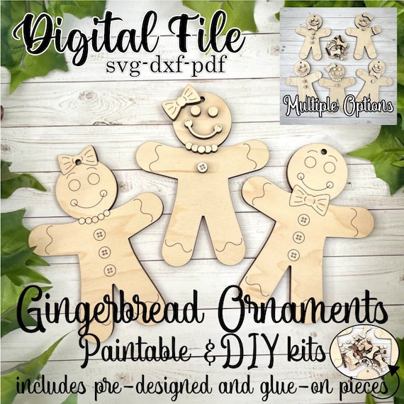 GINGERBREAD ORNAMENT KIT Paintable Colorable Ornament Diy - Etsy