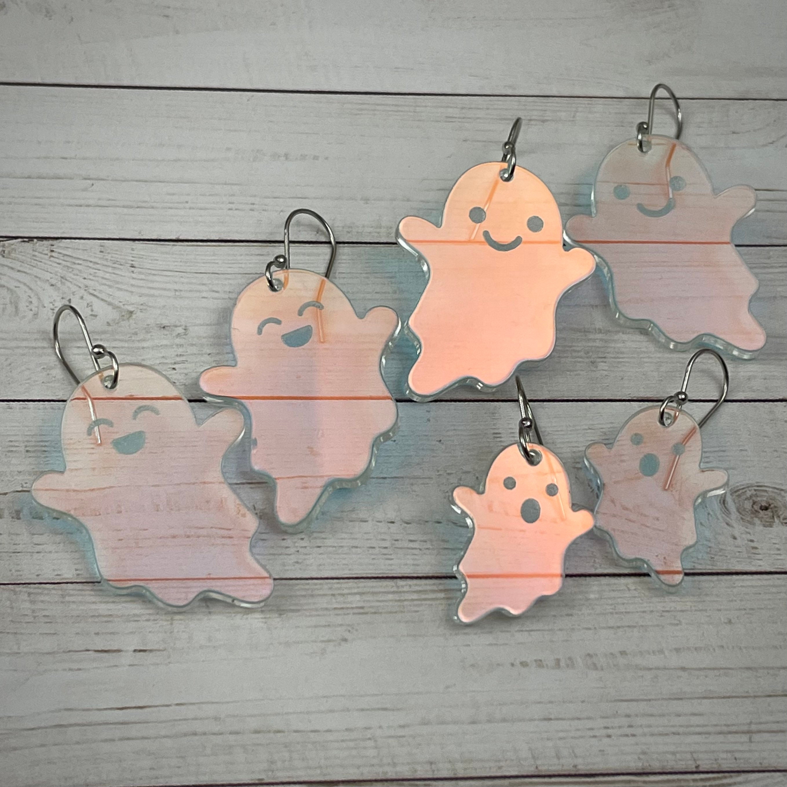 GHOST EARRINGS & STUDS Laser Cut File Svg Pdf 3 Face Options - Etsy