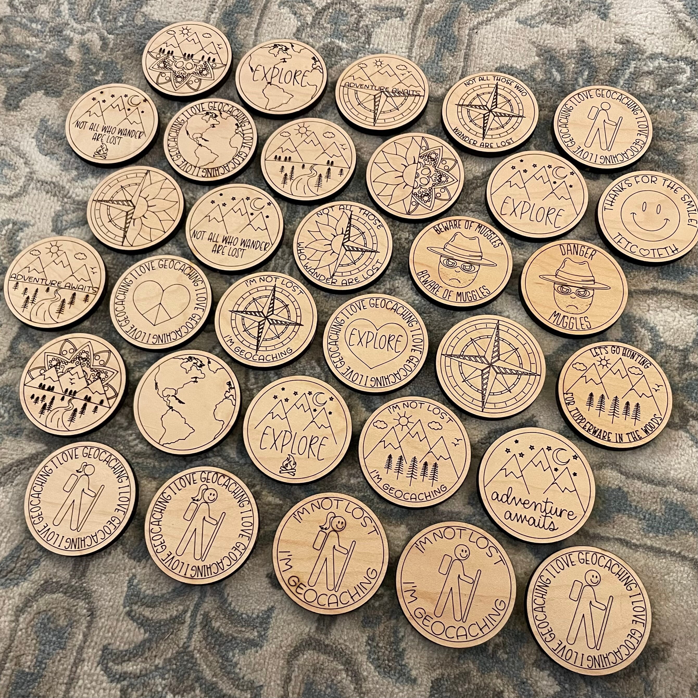 GEOCACHING SWAG TOKENS Svg Pdf Cut File Tradeable Coins Round | Etsy