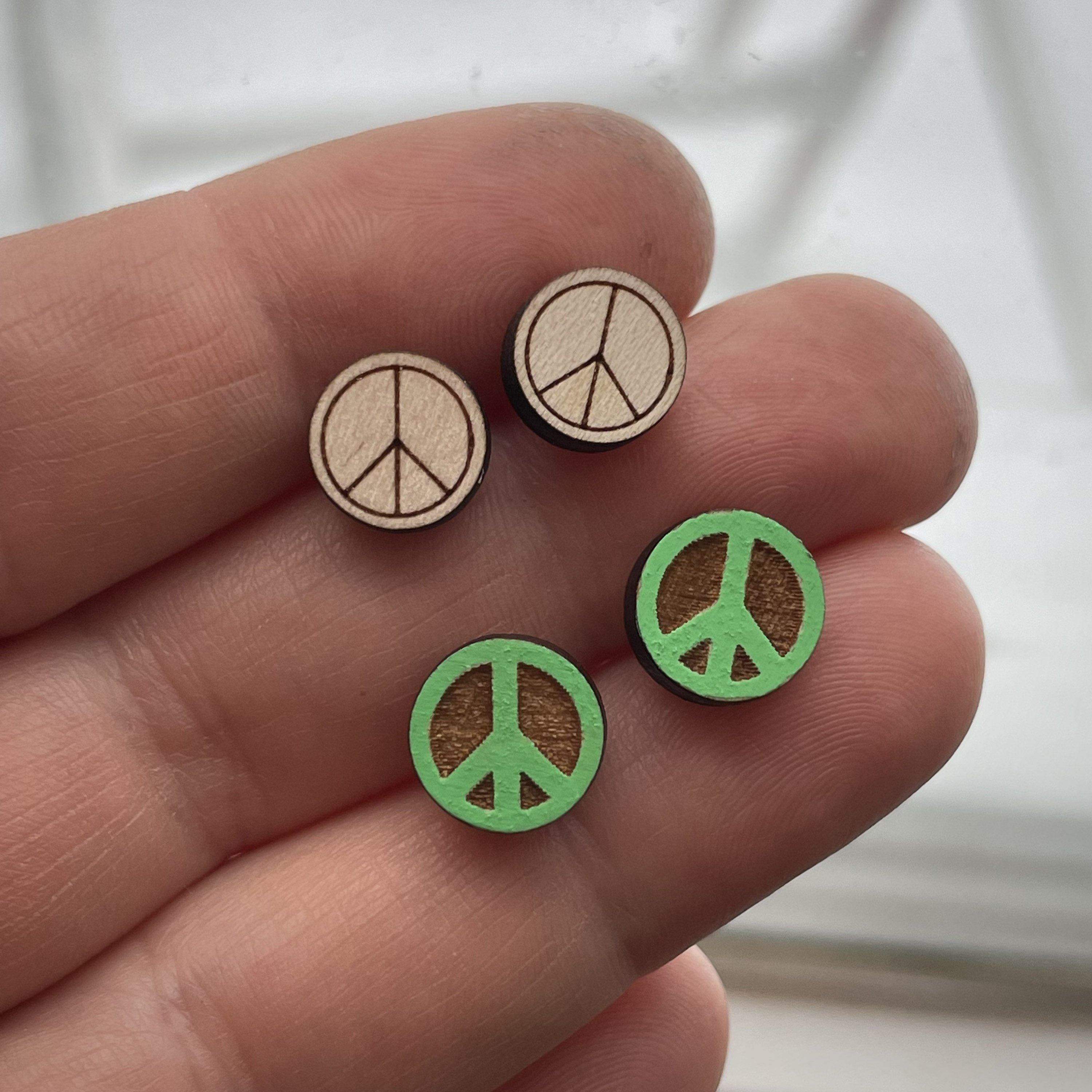 PAWPRINT BUNNY PEACE Sign Earrings Svg Pdf Laser Cut File | Etsy