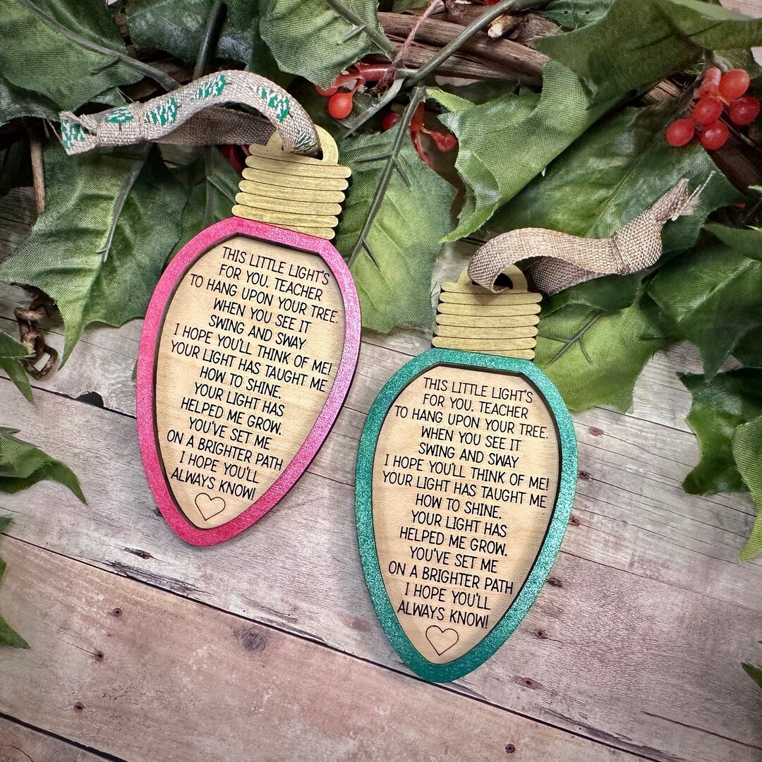 Teacher Light Christmas Bulb Ornament - Gift for Teachers Teaching ...