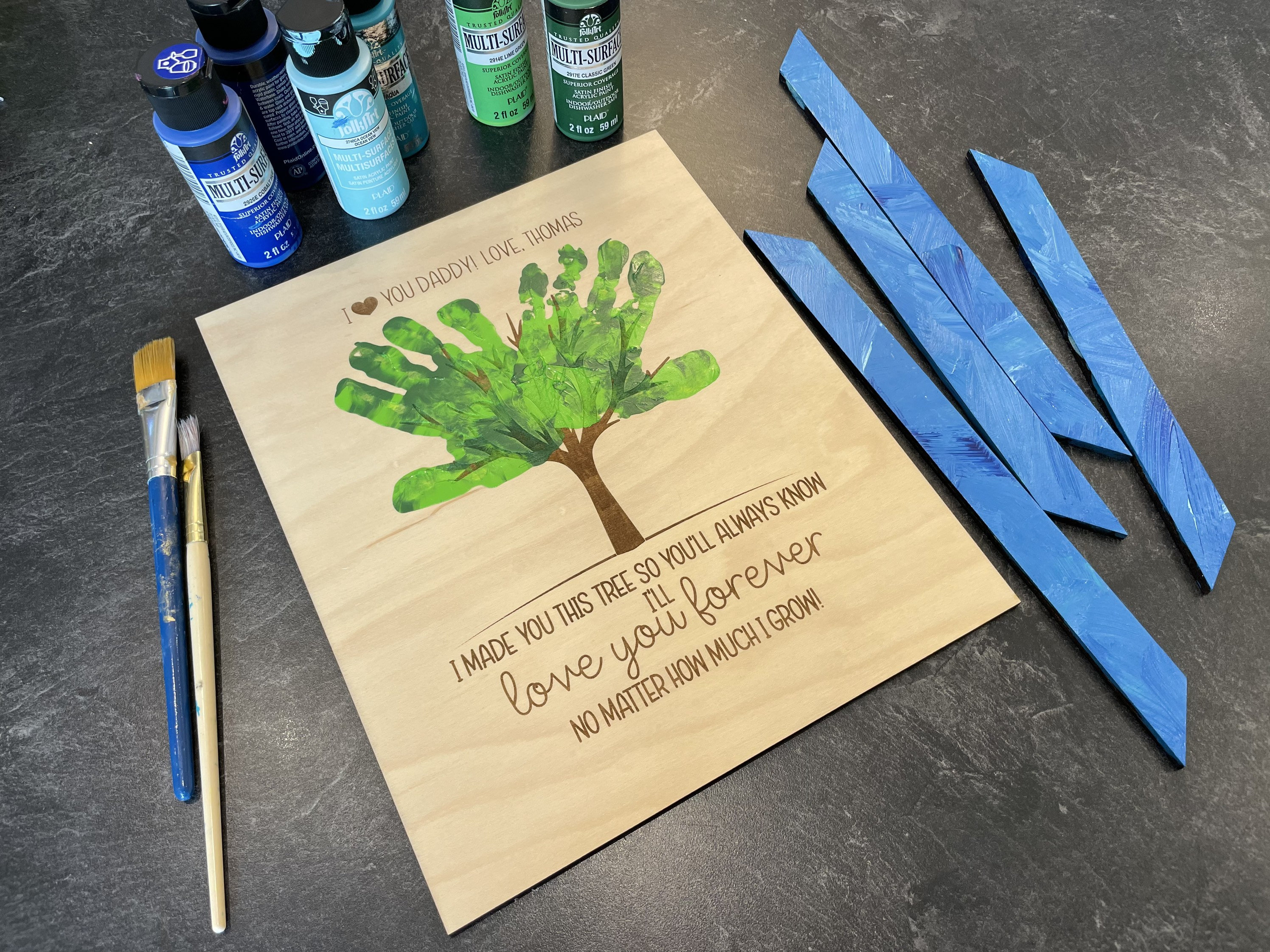 DIY Tree Handprint Art - Framed Gift From Kids Diy Kit Fingerprint Art ...