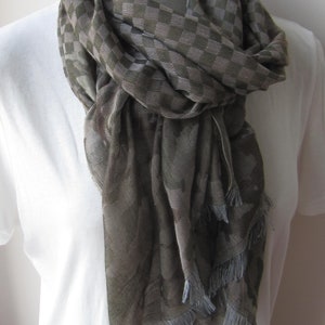 Camo Scarf, Camouflage Scarf, Plaid Scarf Gray Khaki Army Green Army ...