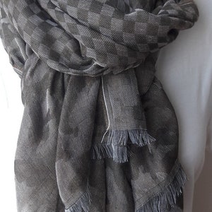 Camo Scarf, Camouflage Scarf, Plaid Scarf Gray Khaki Army Green Army ...