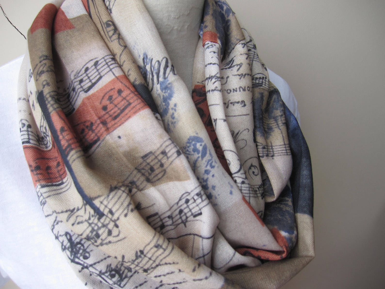 Music Scarf Music Notes Scarf Musical Text Print Scarf - Etsy