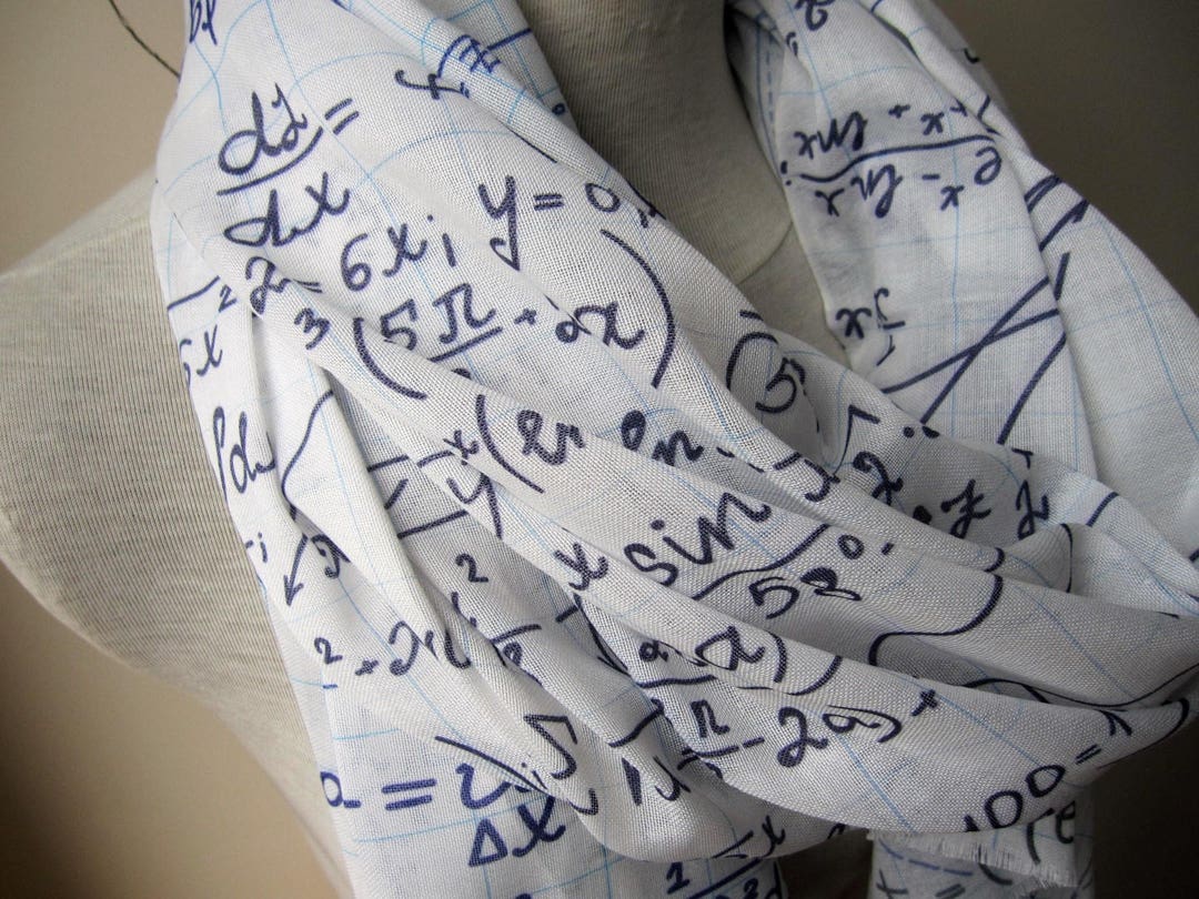 Mathematics Scarf, Math Book Scarves, Gift for Her Him.geometry Sign ...