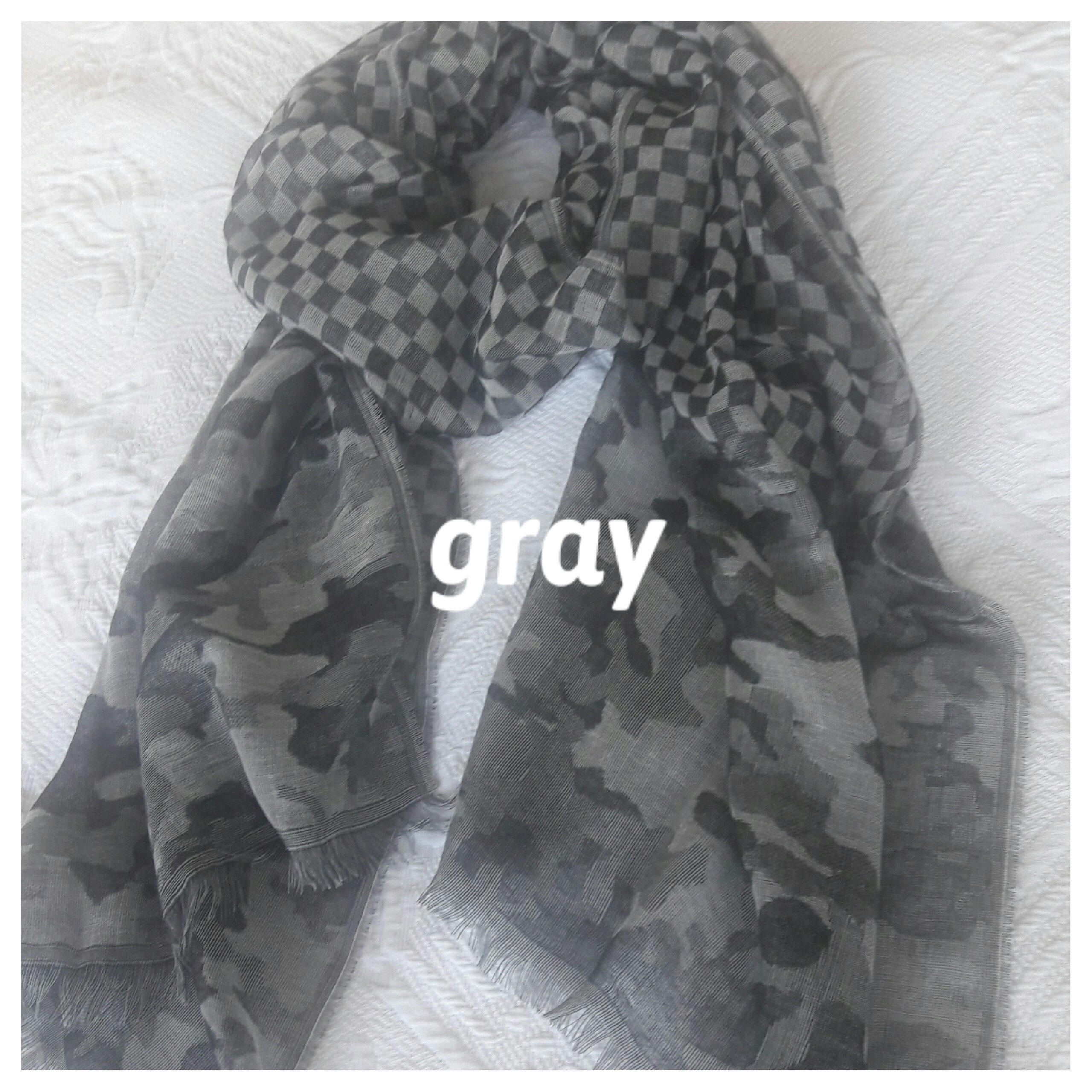 Camo Scarf Camouflage Scarf Plaid Scarf Gray Khaki Army - Etsy