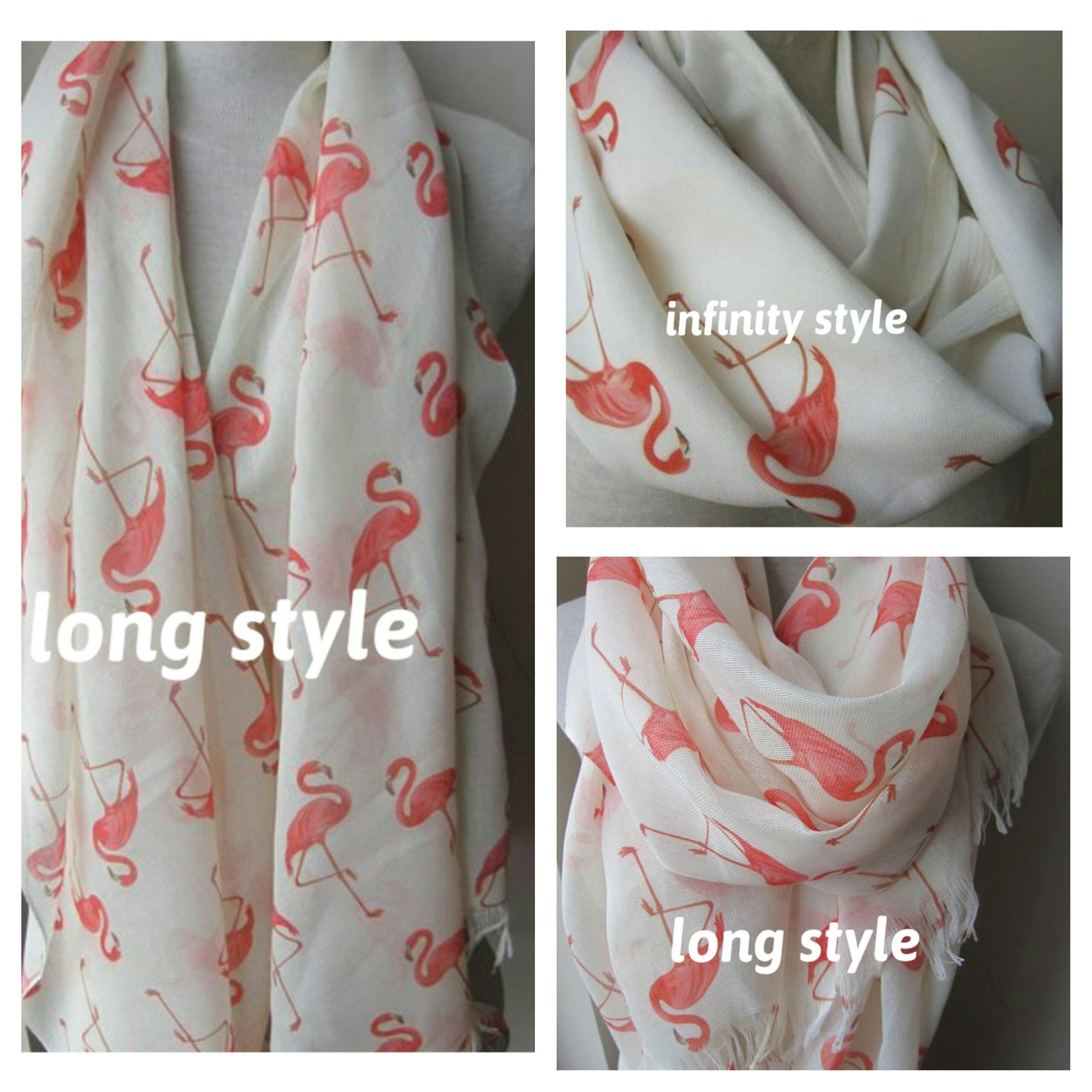 Pink Flamingo Scarf EXPRESS SHIPPING Holiday Fashion - Etsy