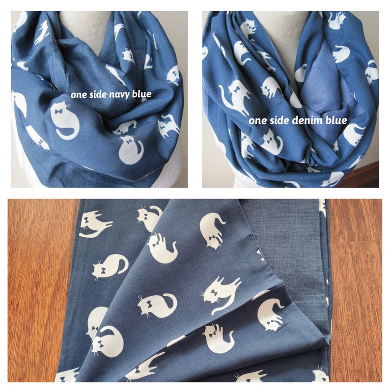 Cat Scarf-animal Scarves-men's women's Scarves-blue - Etsy