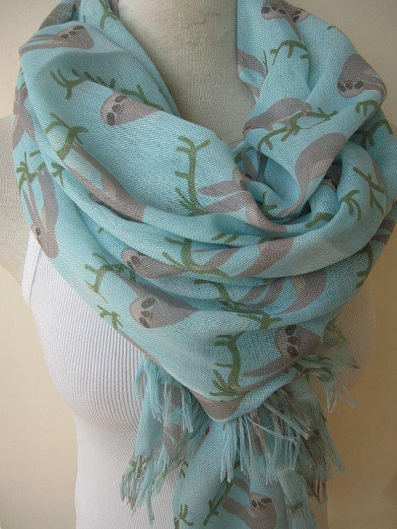 Geeky Sloth Scarf EXPRESS SHIPPING Christmas Gift Holiday Fashion ...