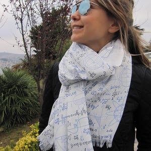 Mathematics Scarf, Math Book Scarves, Gift for Her Him.geometry Sign ...