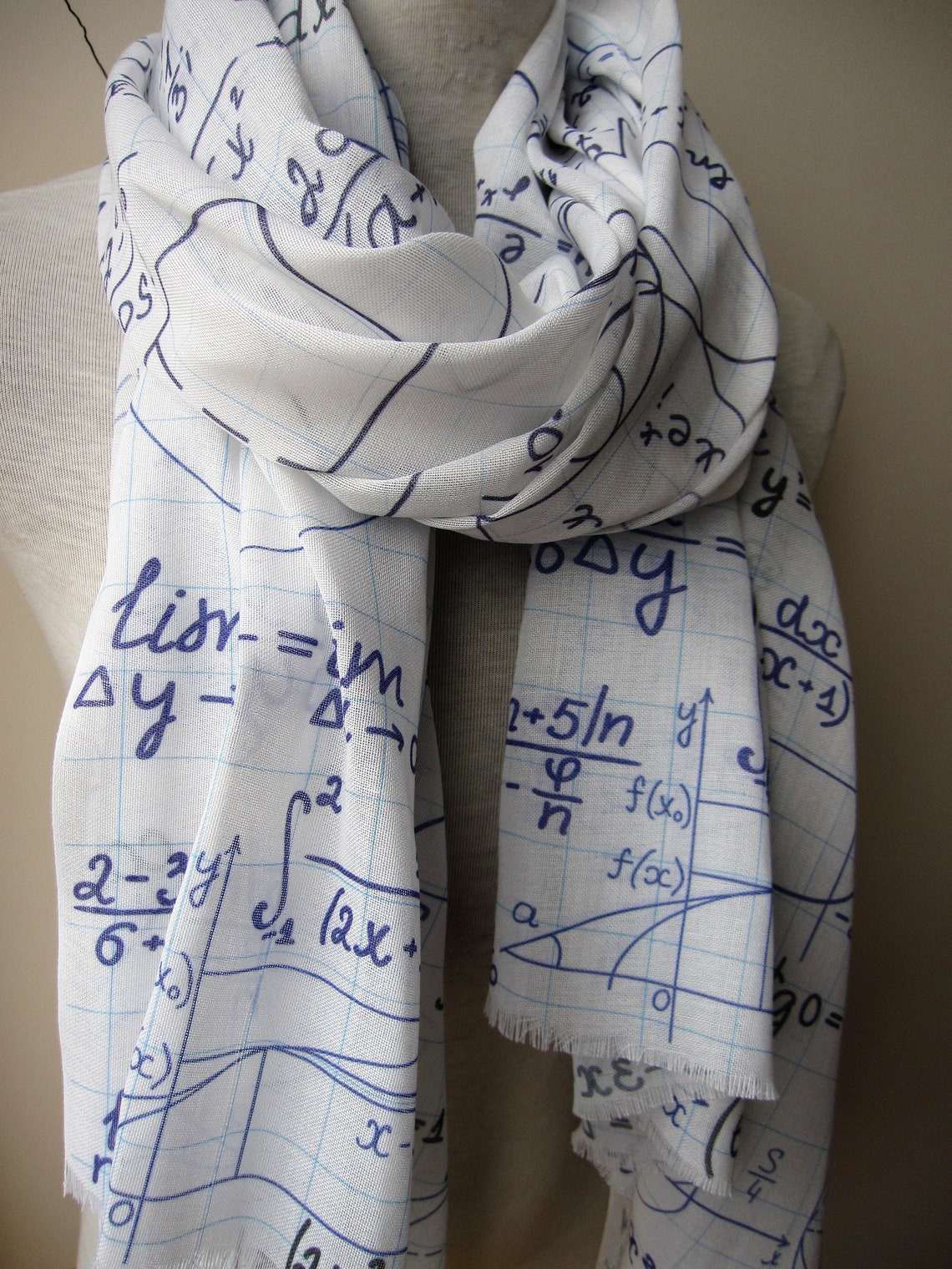 Mathematics Scarf Math Book Scarves Gift for Her - Etsy