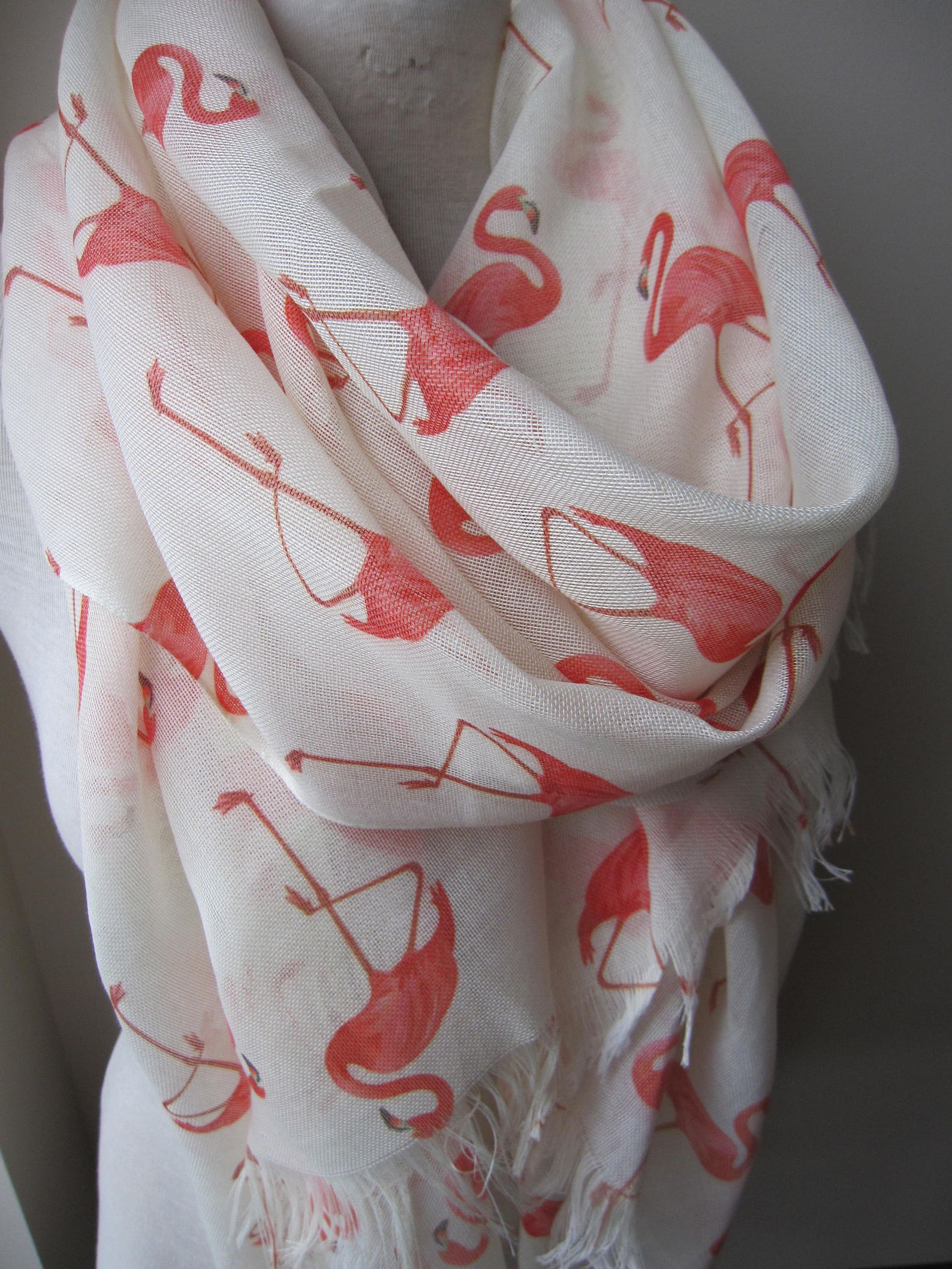 Pink Flamingo Scarf EXPRESS SHIPPING Holiday Fashion - Etsy