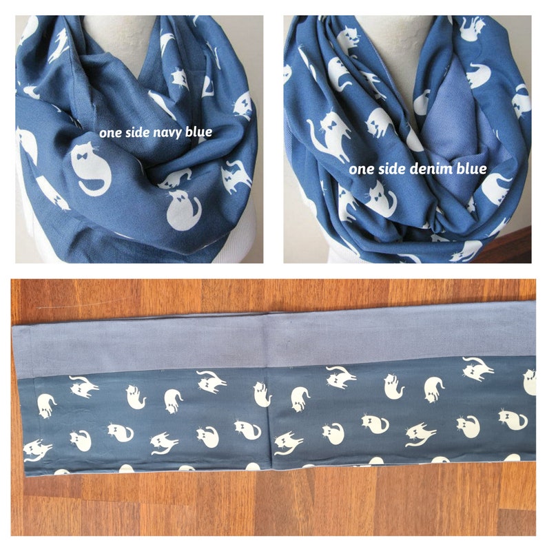 Cat scarf-Animal scarves-men's women's scarves-blue | Etsy