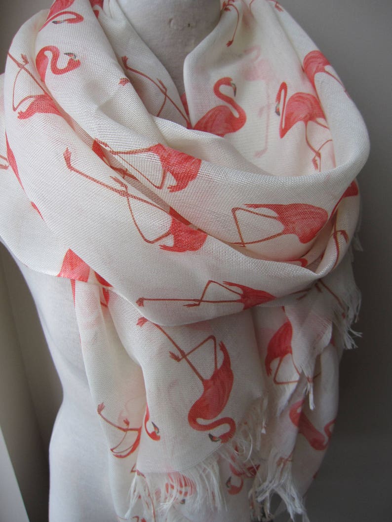 Pink Flamingo Scarf EXPRESS SHIPPING Holiday Fashion - Etsy