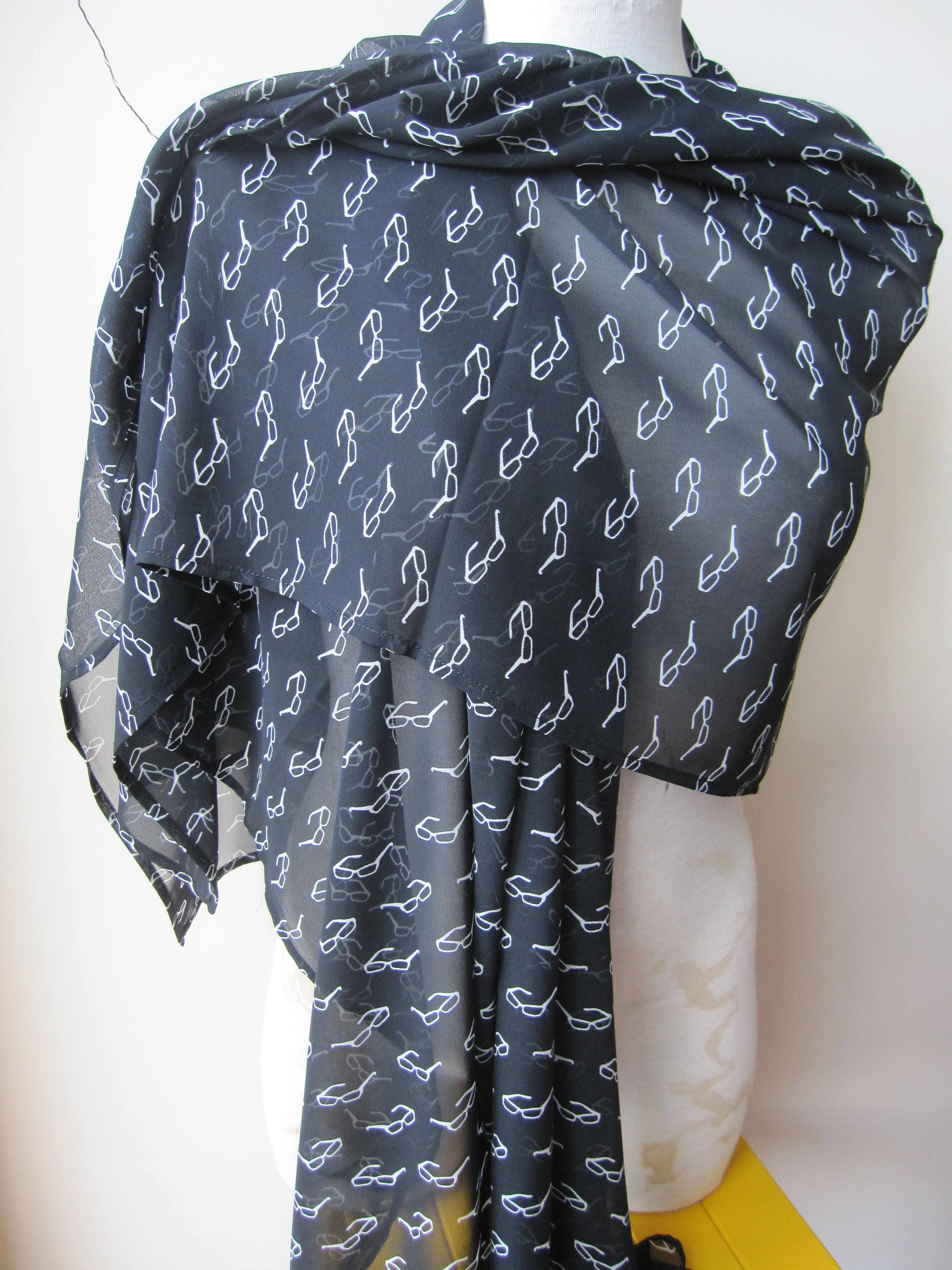 Eyeglasses Pattern Long Scarf Eyeglass Infinity Geeky Scarf - Etsy