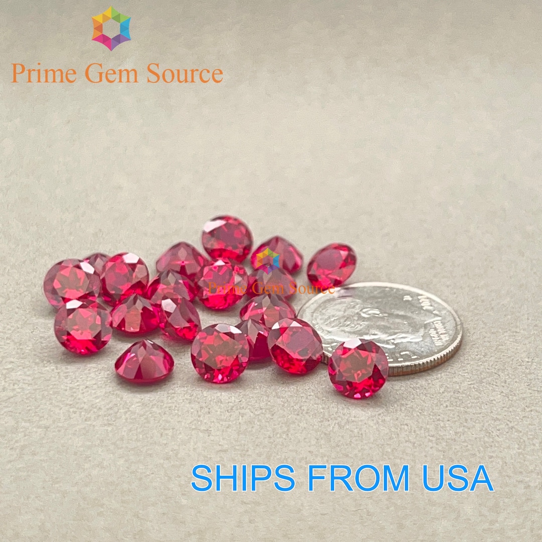 6mm Round Red Lab Grown Ruby. Real Corundum. Premium AAA Quality ...