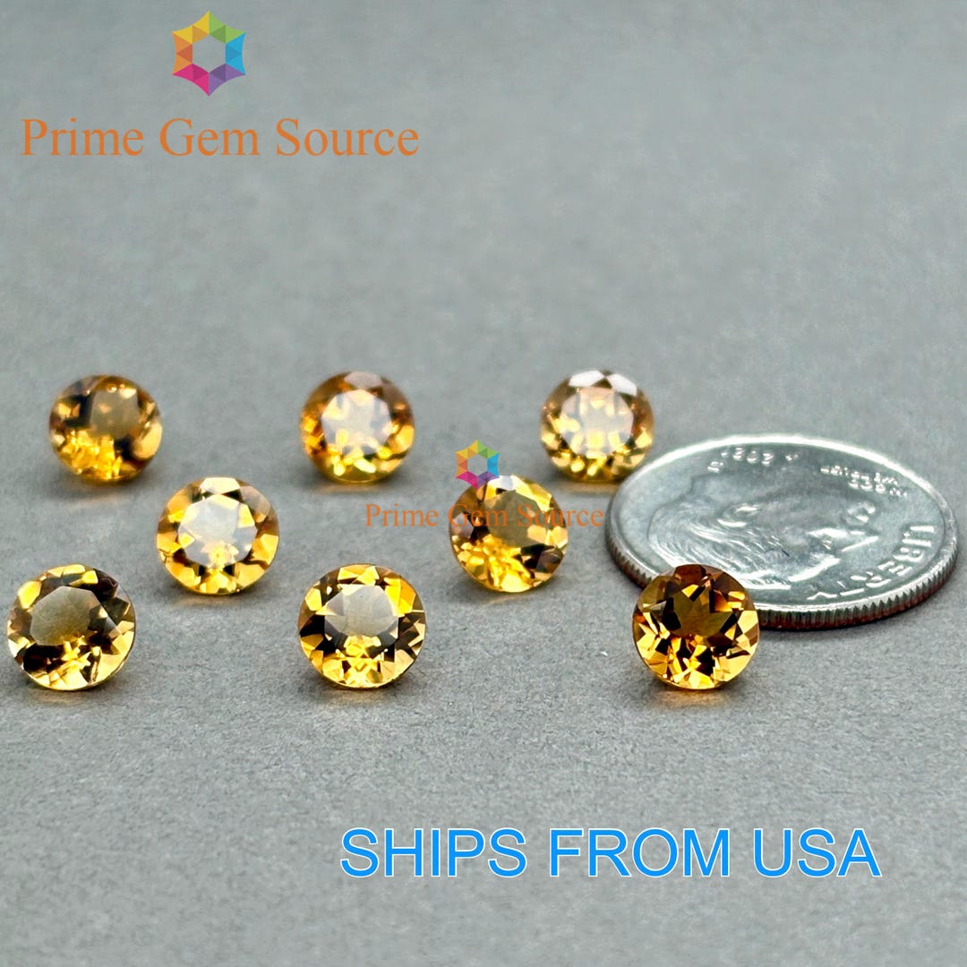 6mm Round Golden Yellow Citrine. Natural Origin. Premium AAA Quality ...
