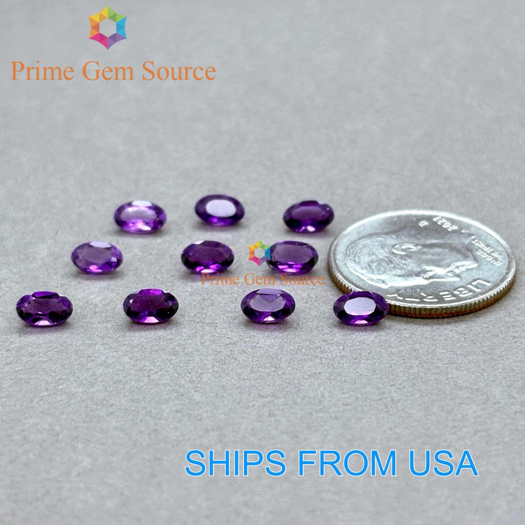 5x3mm Oval Purple African Amethyst. Natural Origin. Premium Quality ...
