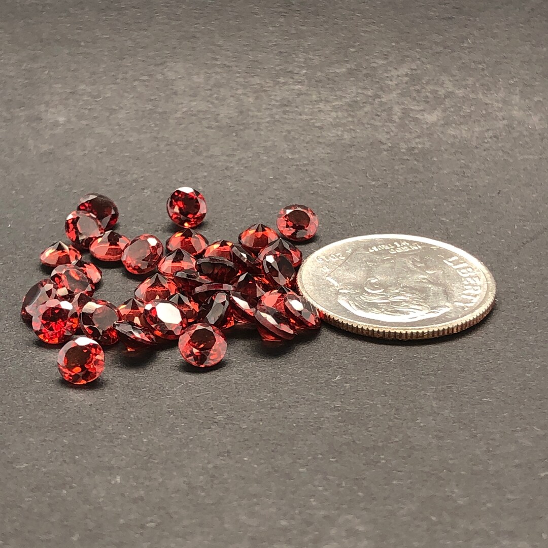 4mm Round Red Garnet. Natural Origin. Fine Quality Very Good Cut ...