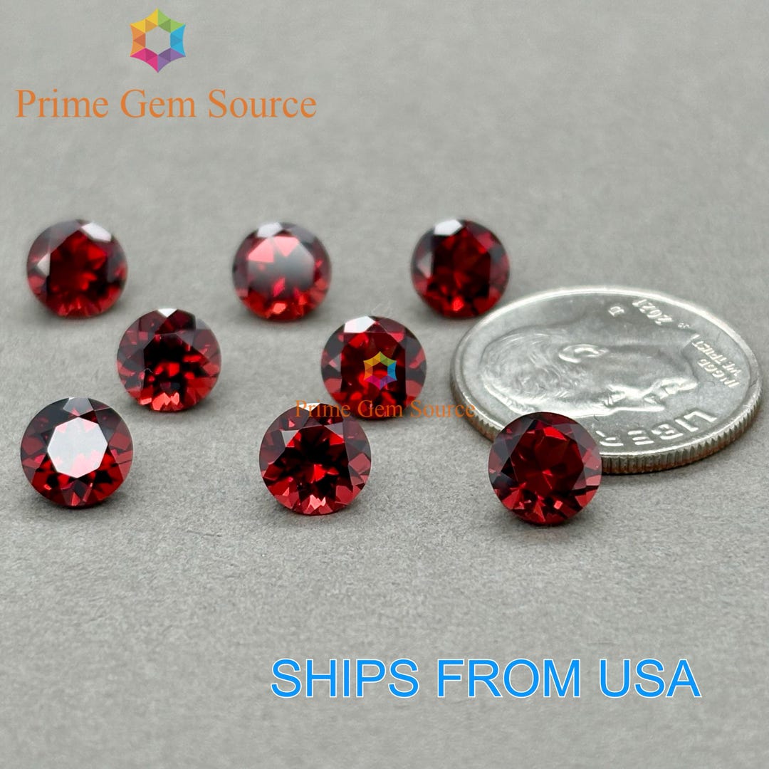 6mm Round Red Garnet. Natural Origin. Premium AAA Quality - Excellent ...