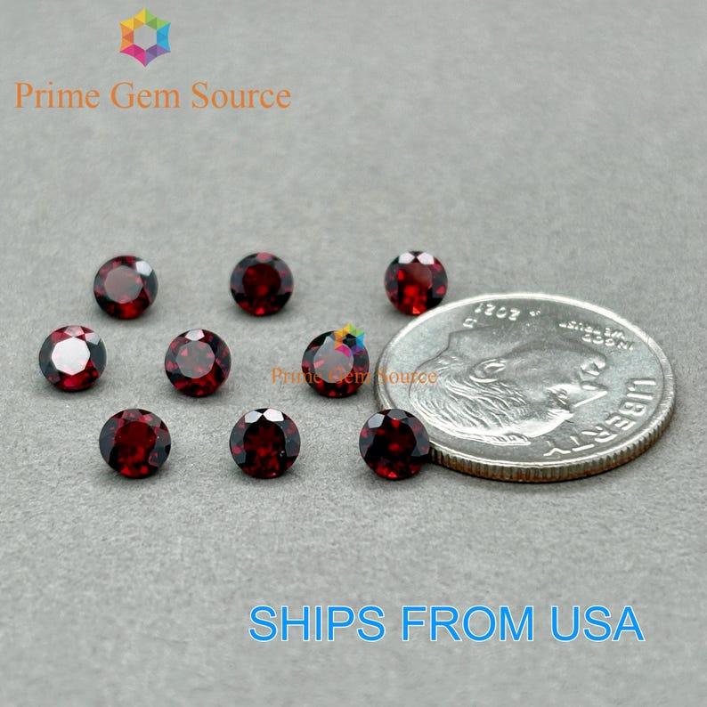 4mm Round Red Garnet. Natural Origin. Premium AAA Quality - Excellent ...