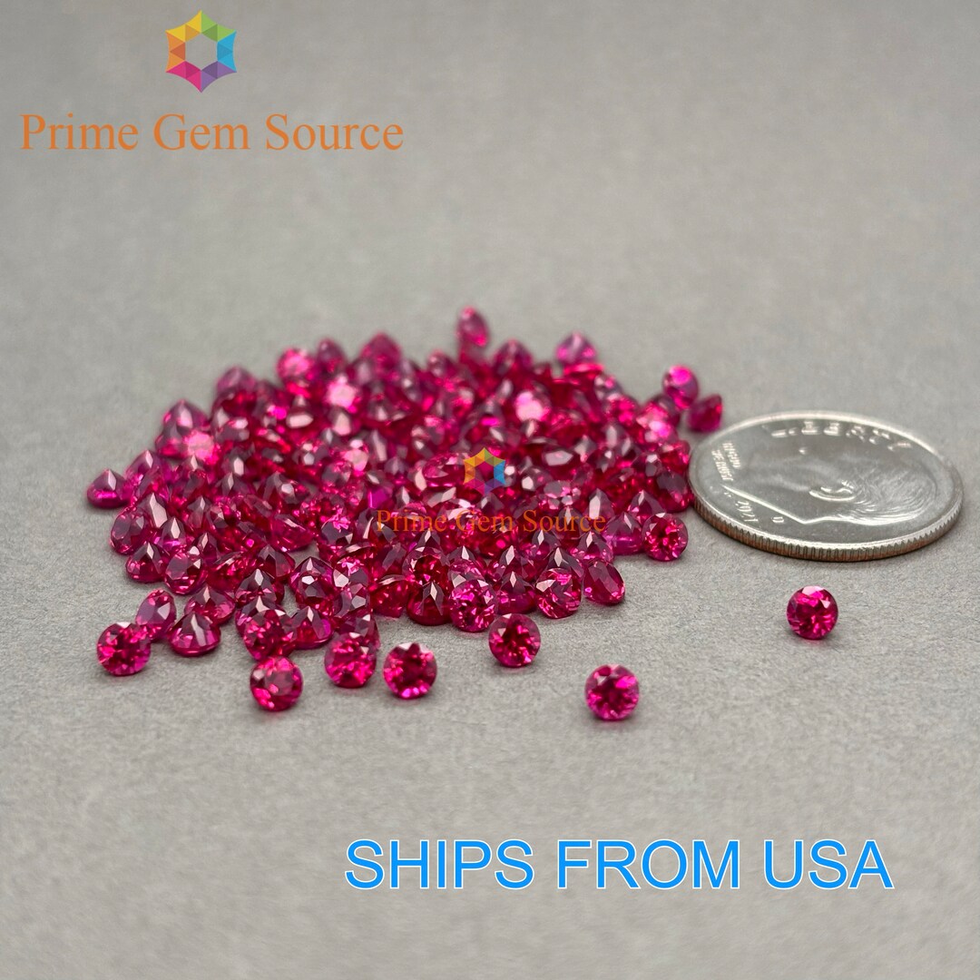 3 mm ronde rode in het lab gekweekte robijn. Echt korund. Premium AAA ...