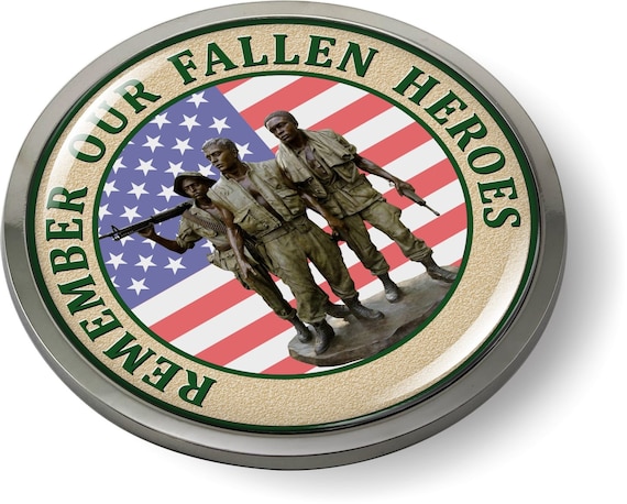 REMEMBER Our FALLEN HEROES 3D Domed Emblem Badge Car Sticker - Etsy