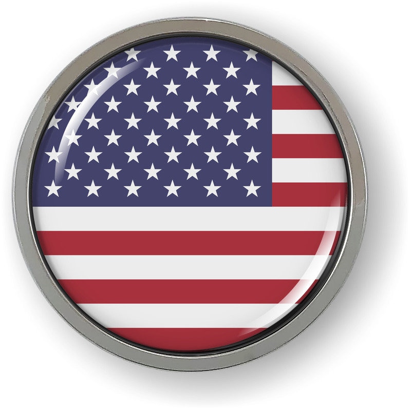 USA FLAG Car Emblem Badge sticker Decal W/o Chrome ROUND - Etsy