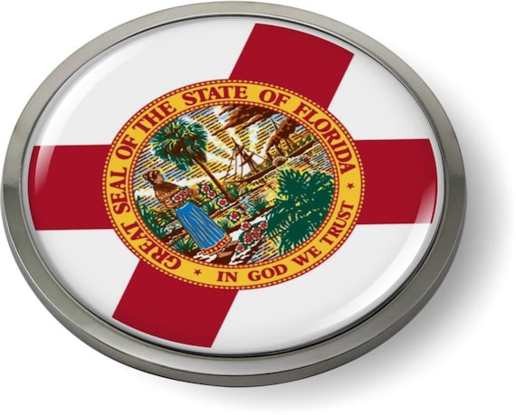 FLORIDA STATE FLAG 3D Domed Emblem Badge Car Sticker Chrome | Etsy