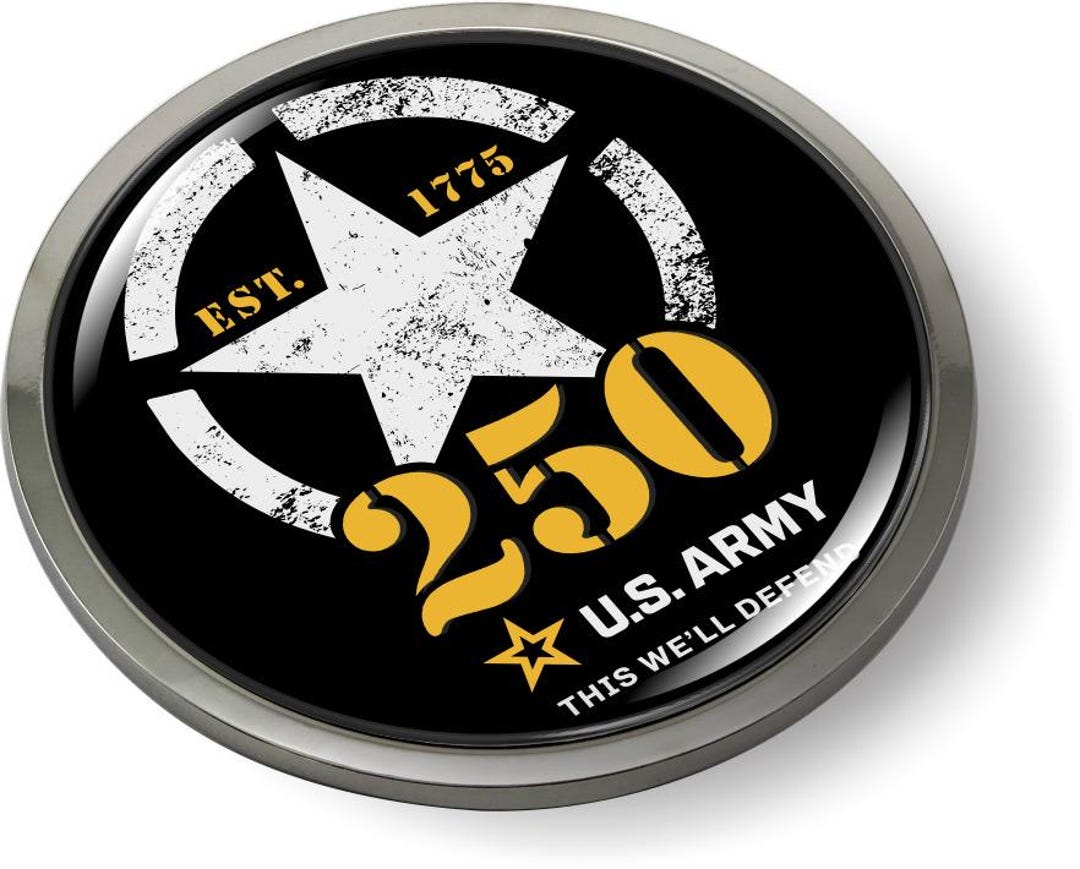 Officially Licensed Product - U.S. Army 250th Anniversary Logo 3D Domed ...
