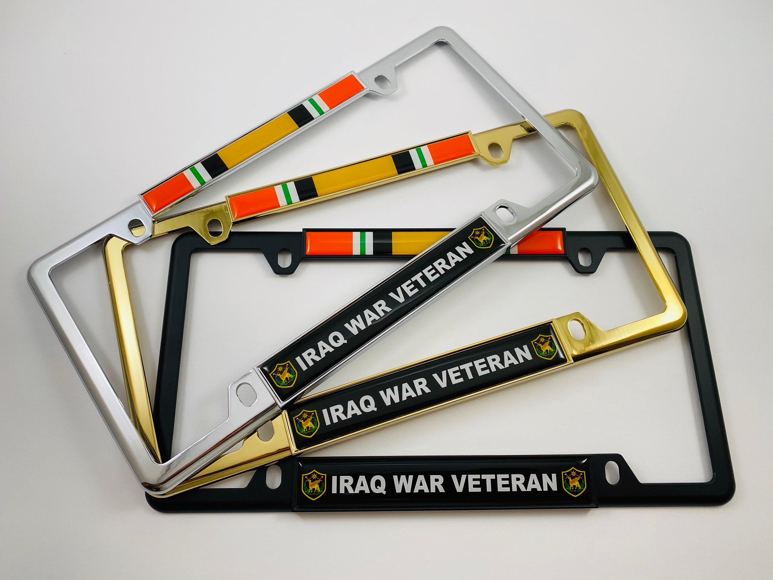 Thin Top 4 Hole Metal Car License Plate Frame Iraq War | Etsy