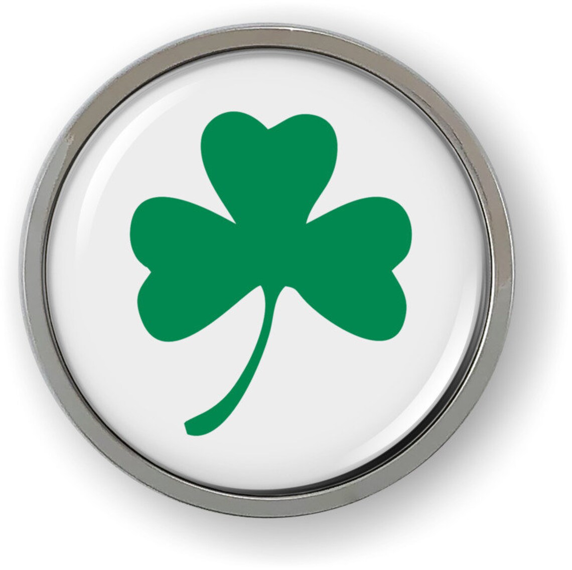 Shamrock Car Emblem Badge [sticker, Decal] Chrome ROUND Bezel and 3D ...