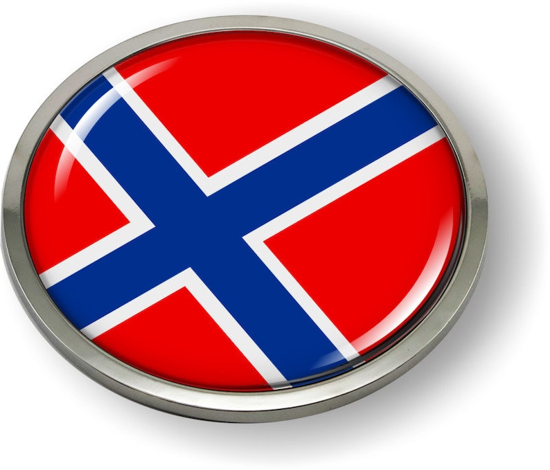 Norway FLAG Car Emblem Badge sticker Decal Chrome ROUND | Etsy