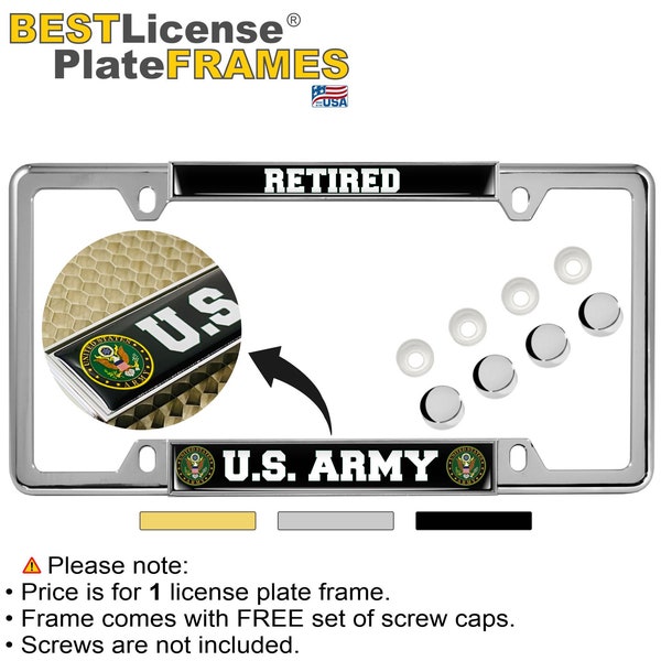 Army Retired License Plate Frame - Etsy