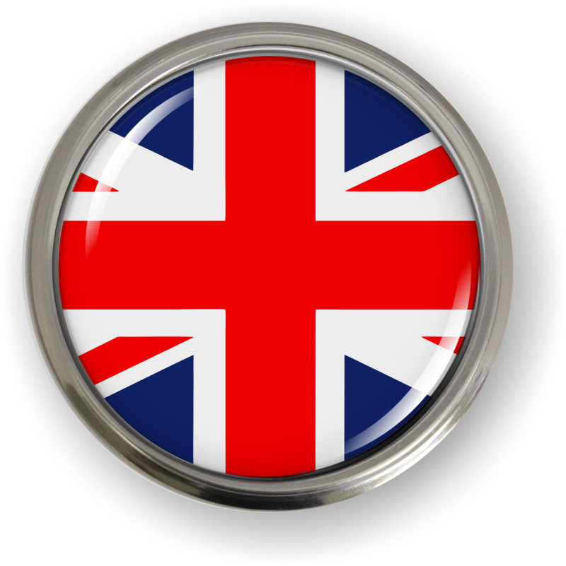 UK FLAG Car Emblem Badge [sticker, Decal] Chrome ROUND Bezel and 3D ...