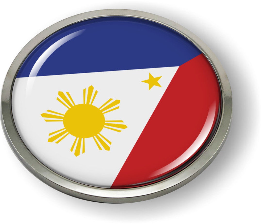 Philippines FLAG Car Emblem Badge [sticker, Decal] Chrome ROUND Bezel ...