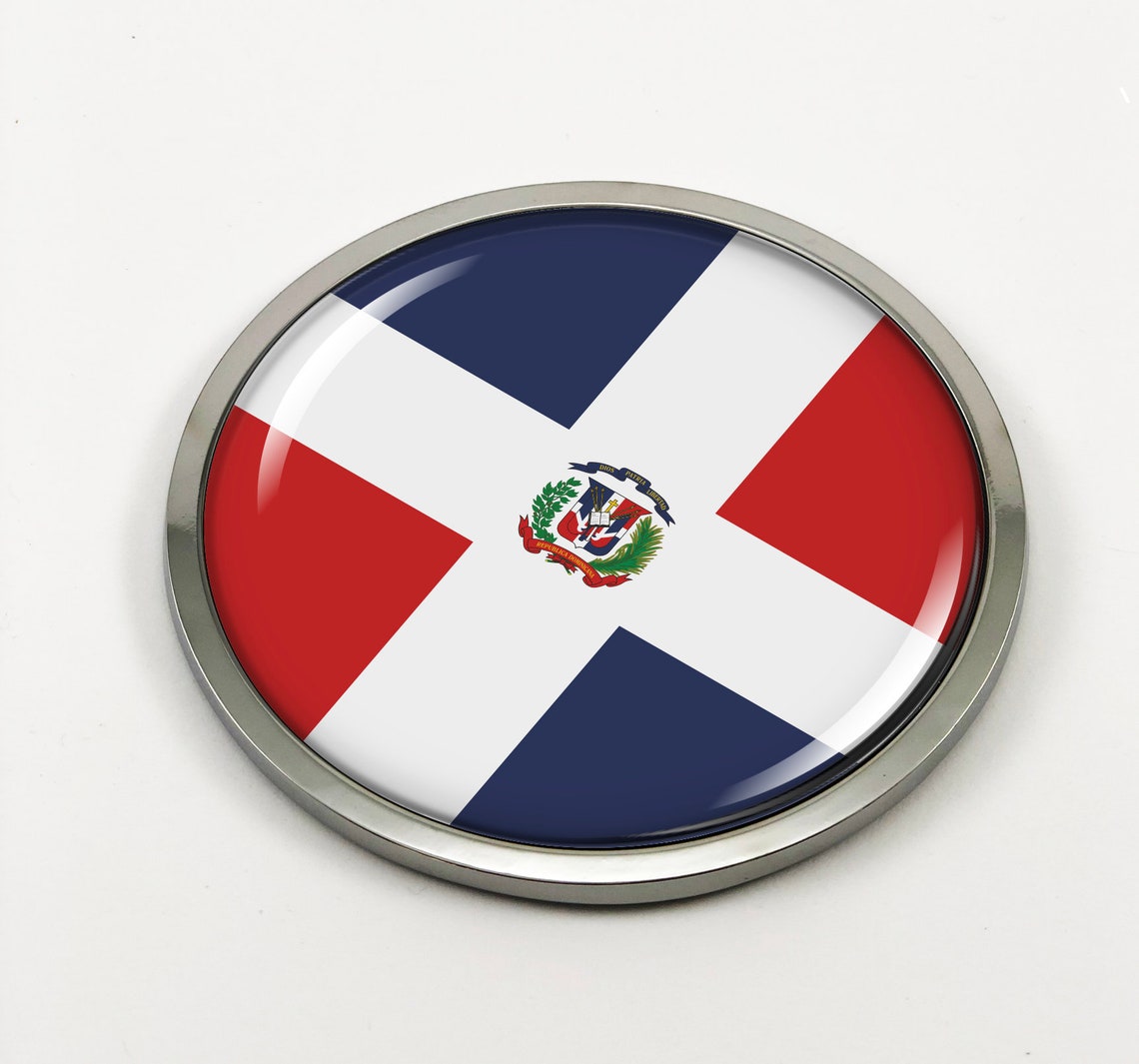 Dominican Republic FLAG Car Emblem Badge Sticker Decal w/o | Etsy
