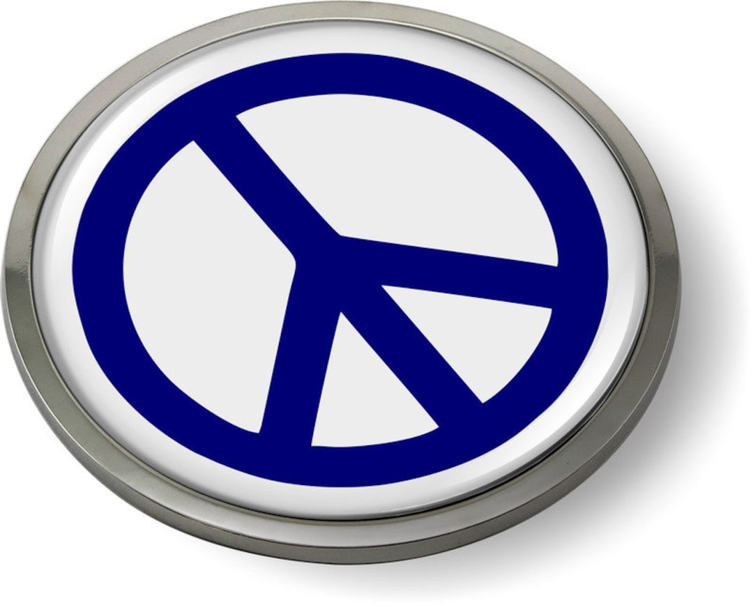 PEACE Sign 3D Domed Emblem Badge Car Sticker Chrome Round Bezel - Etsy