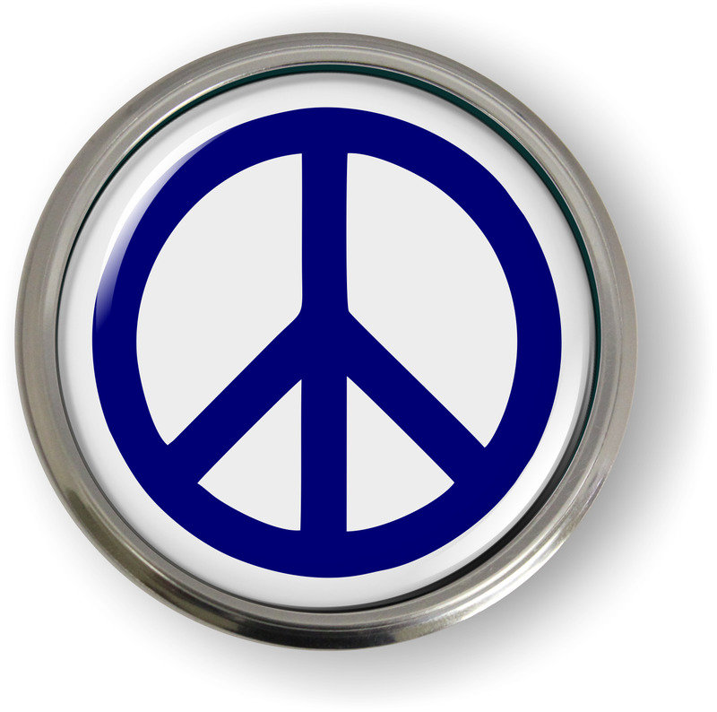 PEACE Sign 3D Domed Emblem Badge Car Sticker Chrome Round | Etsy