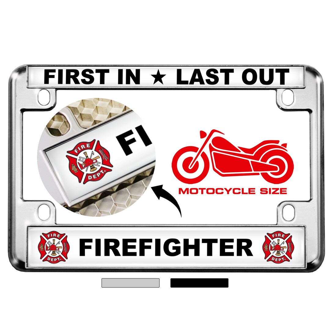 Firefighter | Fire Dept. - MOTORCYCLE High Quality Metal License Plate ...