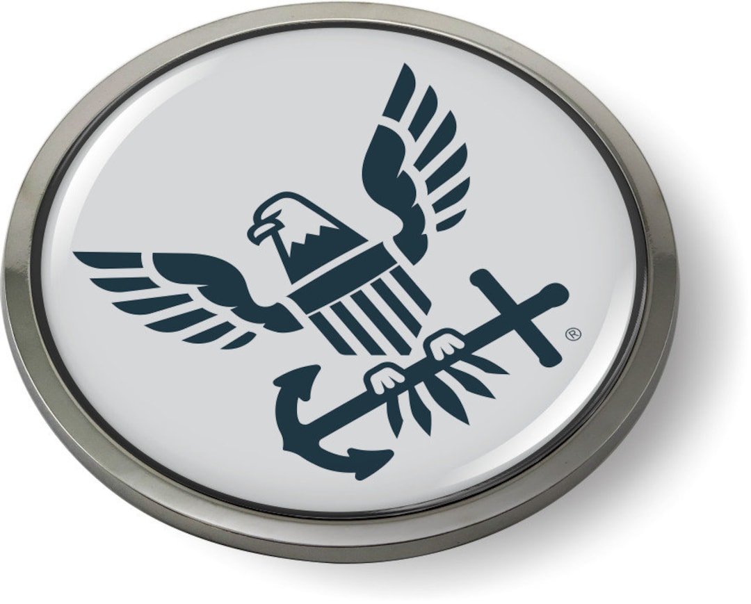 Officially Licensed Product - U.S. NAVY Eagle and Anchor Logo 3D Domed ...