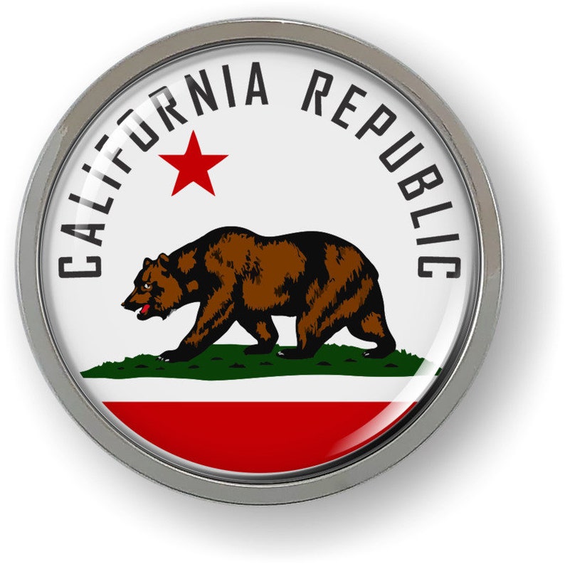 CALIFORNIA STATE FLAG 3D Domed Emblem Badge Car Sticker Chrome - Etsy