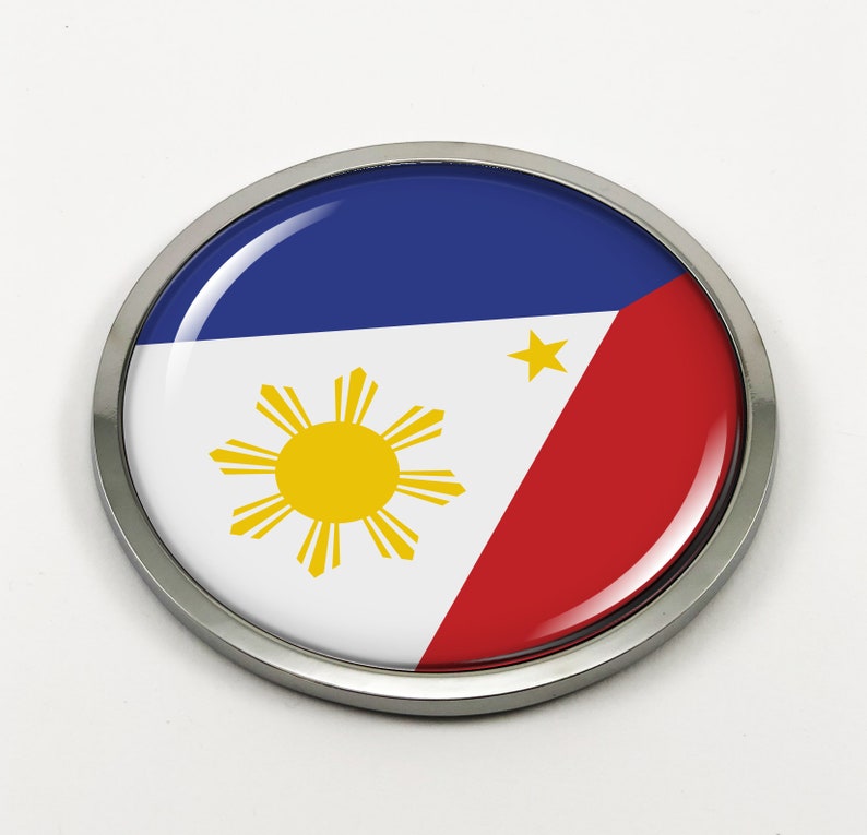 Philippines FLAG Car Emblem Badge Sticker Decal w/o Chrome | Etsy