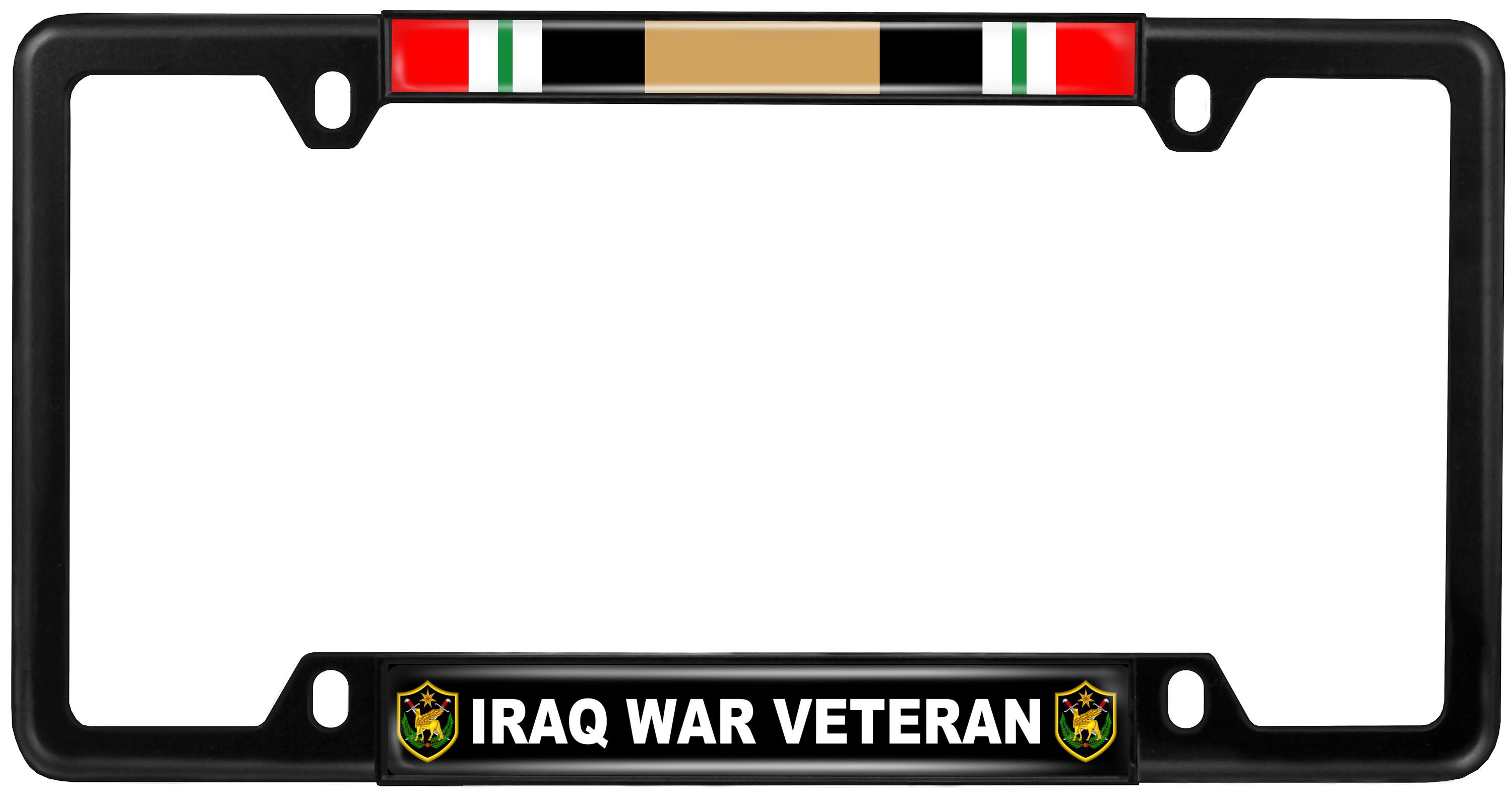 Thin Top 4 Hole Metal Car License Plate Frame Iraq War | Etsy
