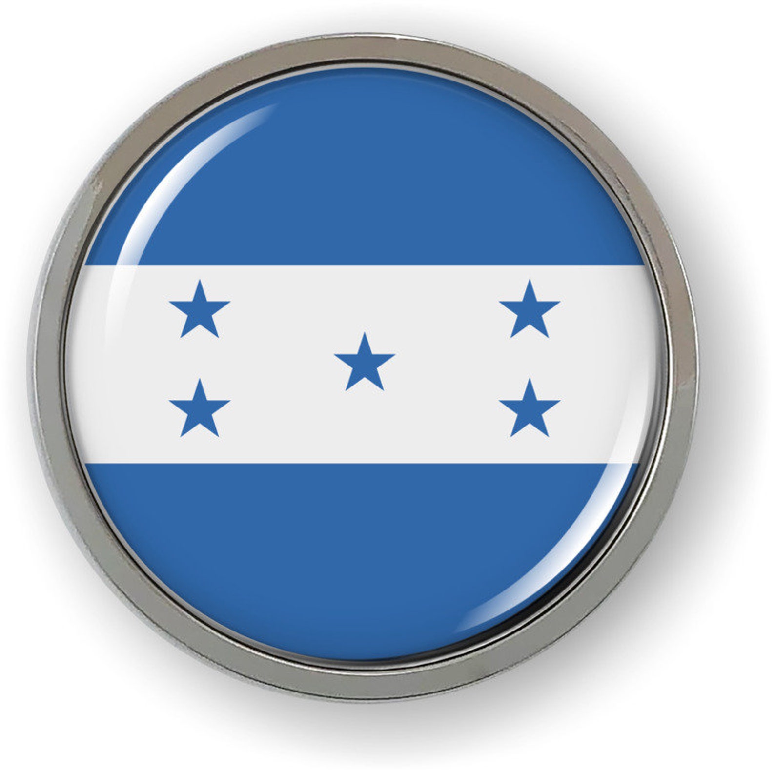 Honduras FLAG Car Emblem Badge [sticker, Decal] Chrome ROUND Bezel and ...