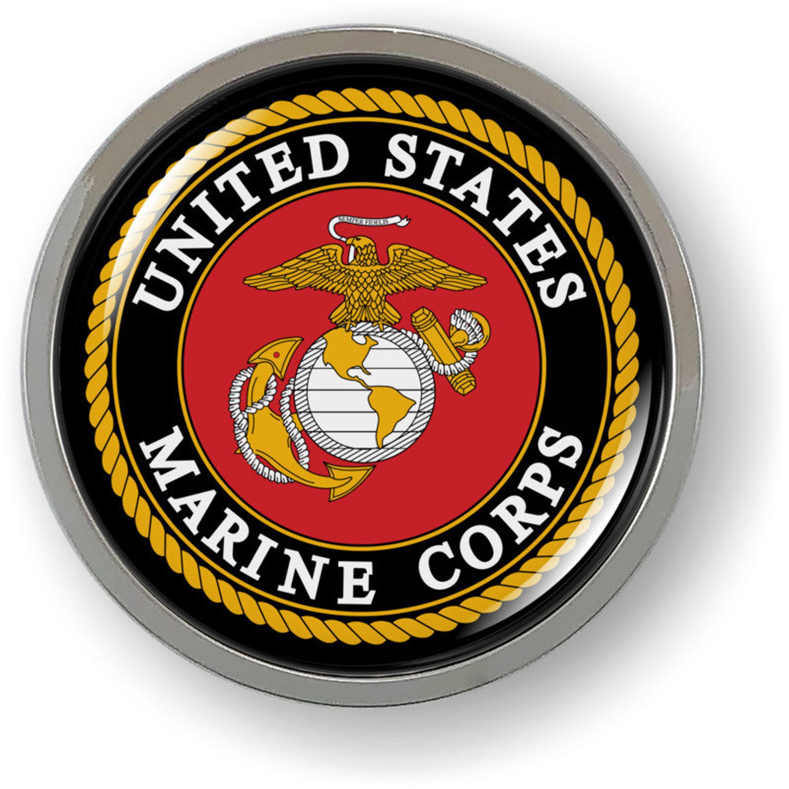 Officially Licensed Product - U.S. MARINE CORPS, USMC 3D Domed Emblem ...