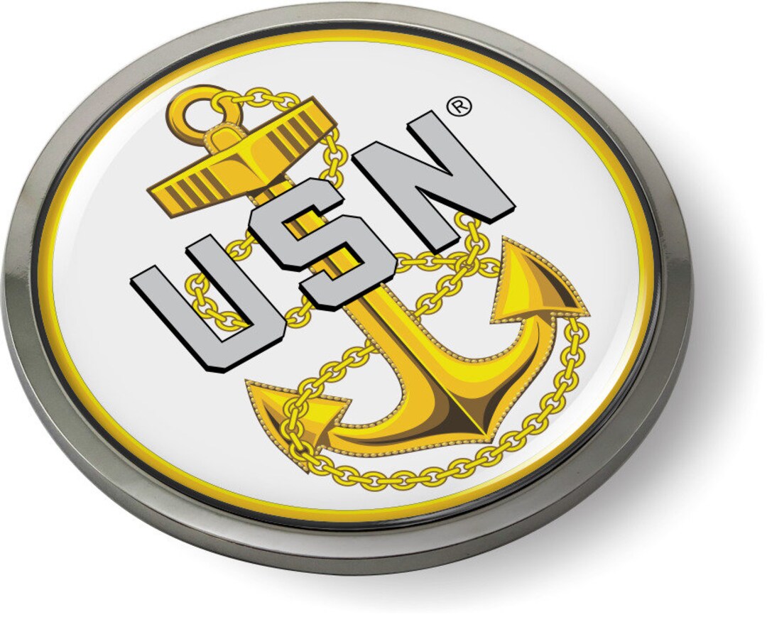 Officially Licensed Product - U.S. NAVY Chief Fouled Anchor 3D Domed ...