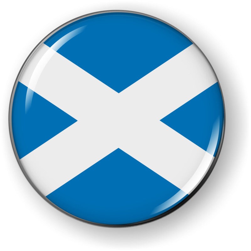 Scotland FLAG Car Emblem Badge [sticker, Decal] Chrome ROUND Bezel and ...